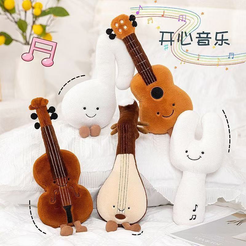 Cute JC Musical Instrument Doll Plush Soft Violin Guitar Notes Stuffed ...