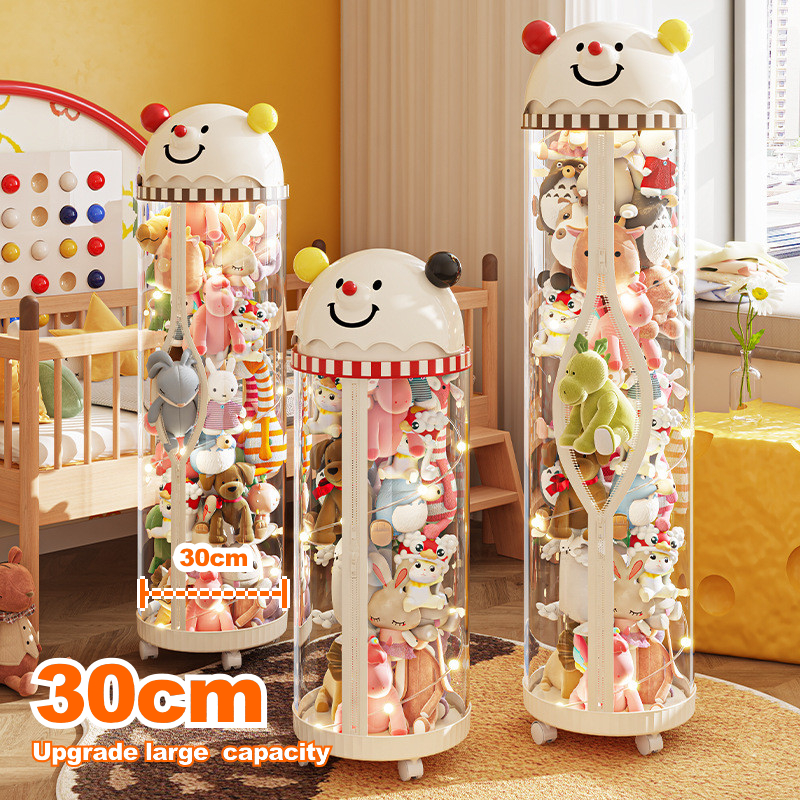 30cm Doll storage bucket with zipper mobile doll transparent tube plush ...