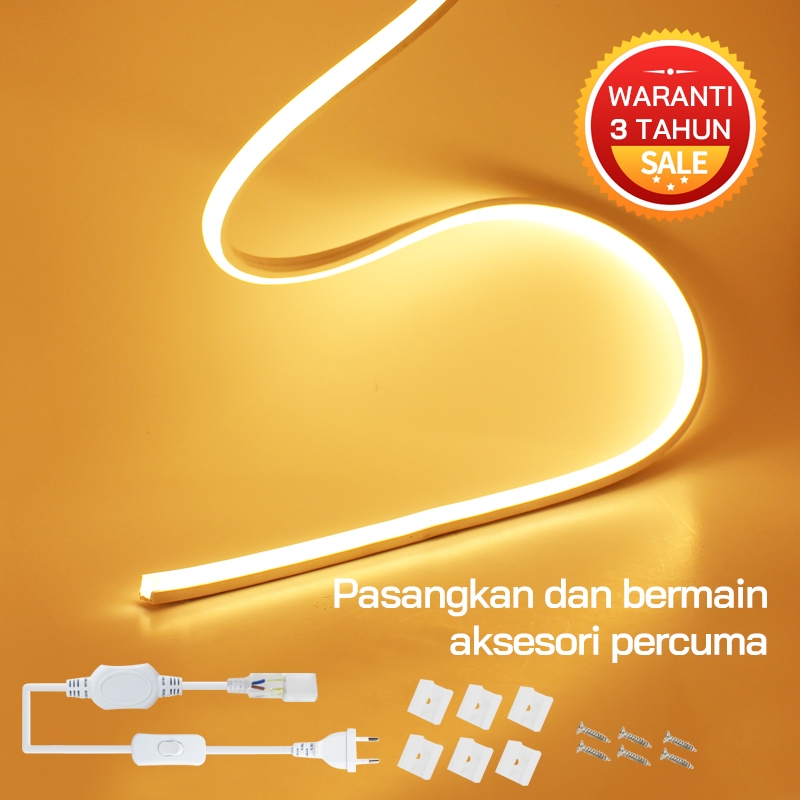 220V Led Neon Light Strip Free EU plug Waterproof 3- 20M Flexible LED ...