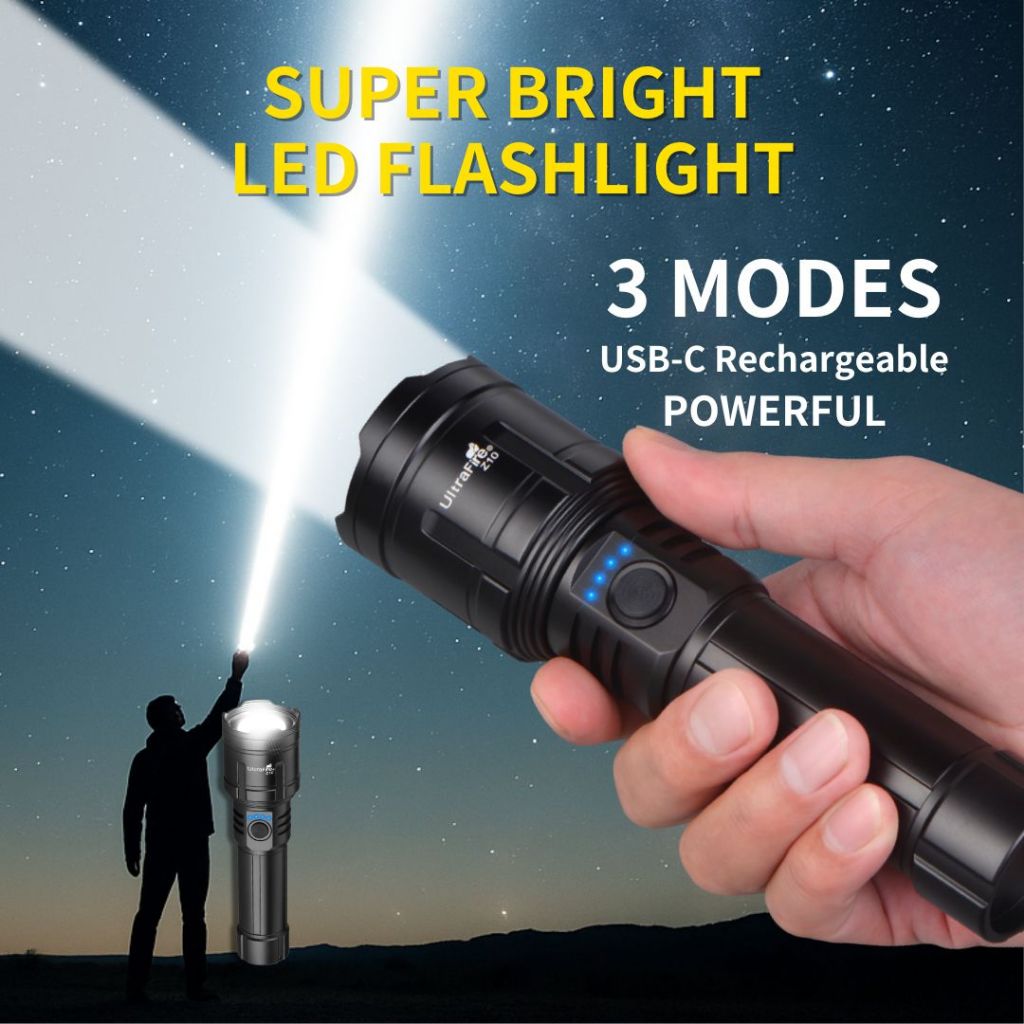 UltraFire LED Flashlight Super Brightness Three-speed Adjustable ...