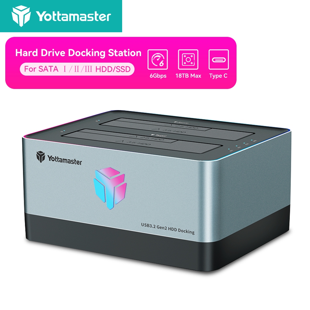 Yottamaster 36TB Dual 2 Bay Hard Disk Docking Station SATA to USB 3.0 ...