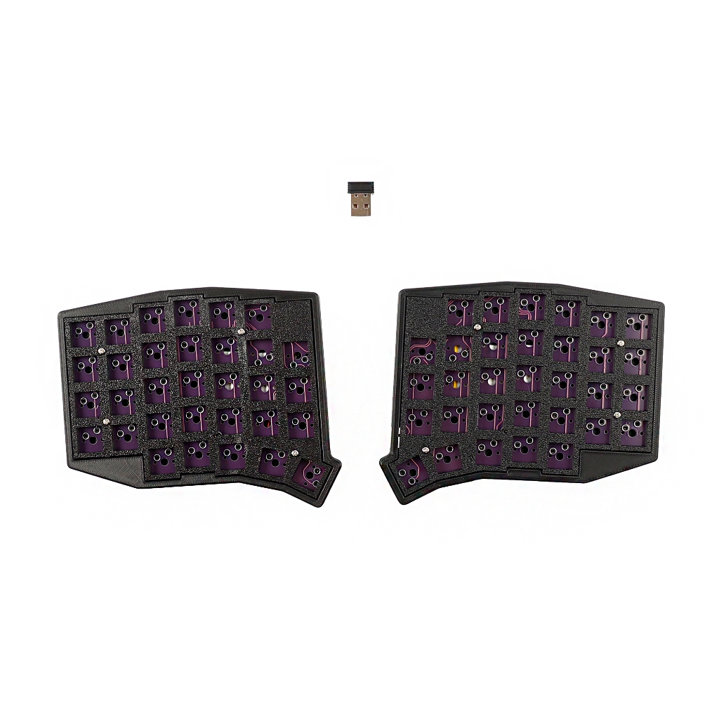 YMDK Sofle 2.4Ghz Wireless Split 64 Ergonomic Hotswappable 60% Layout 3D PLA Vial All Key ...