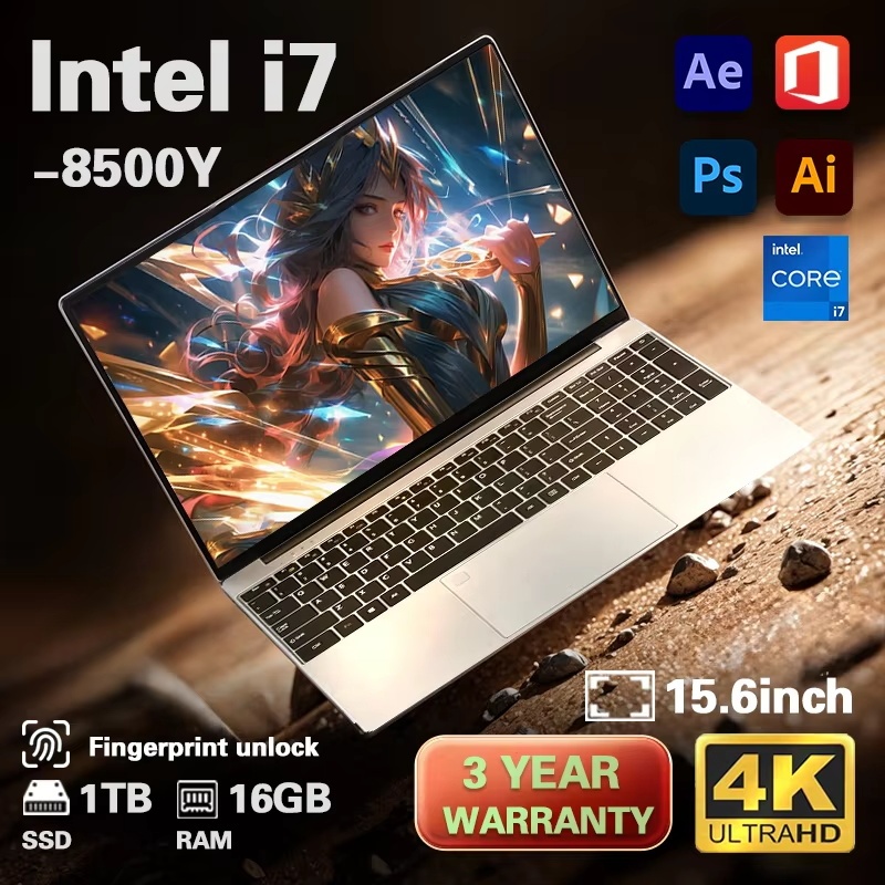 15.6" Ultra-thin Business Laptop/ Intel Core i7 8500Y Windows 11 Pro Laptop Computer /16GB RAM 1 ...