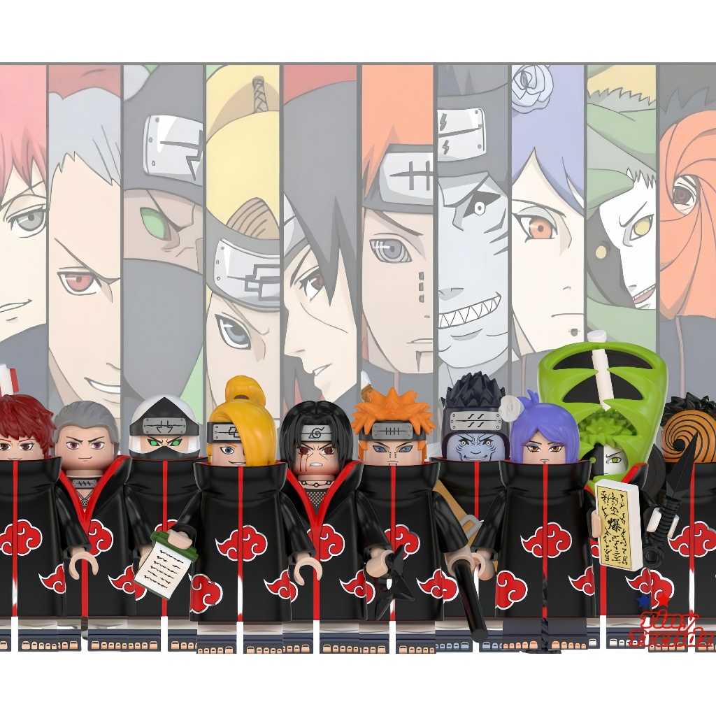 Naruto Akatsuki Set Ornaments and Decorations Toys Mini Building Blocks ...