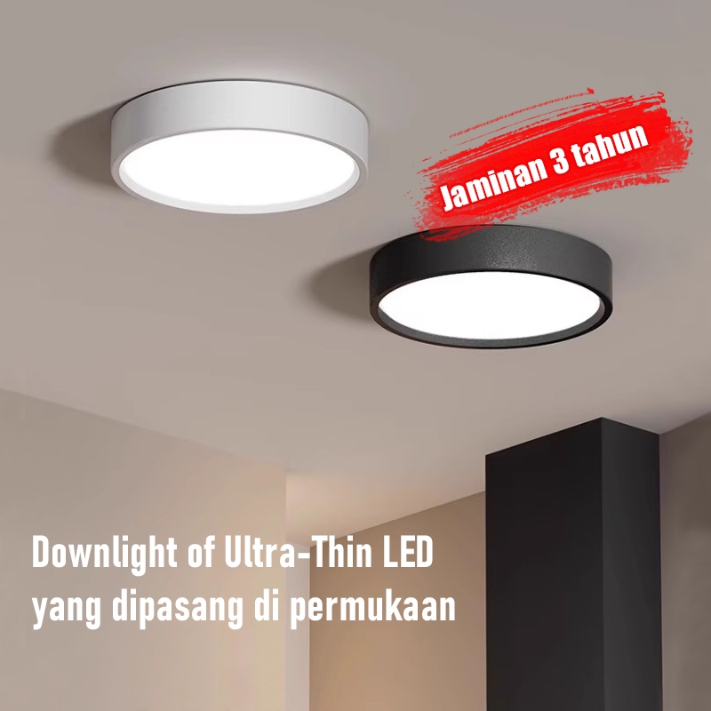 Lampu Downlight LED Dipasang di Permukaan 7W Lampu Siling Pusingan 220V ...