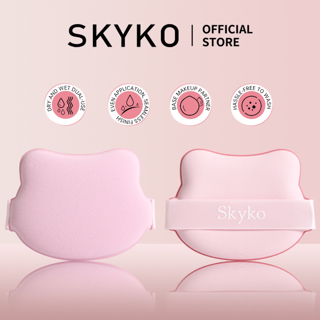 SKYKO Mini Cat Head Powder Puff Reusable Makeup & Beauty Tools Wet ...