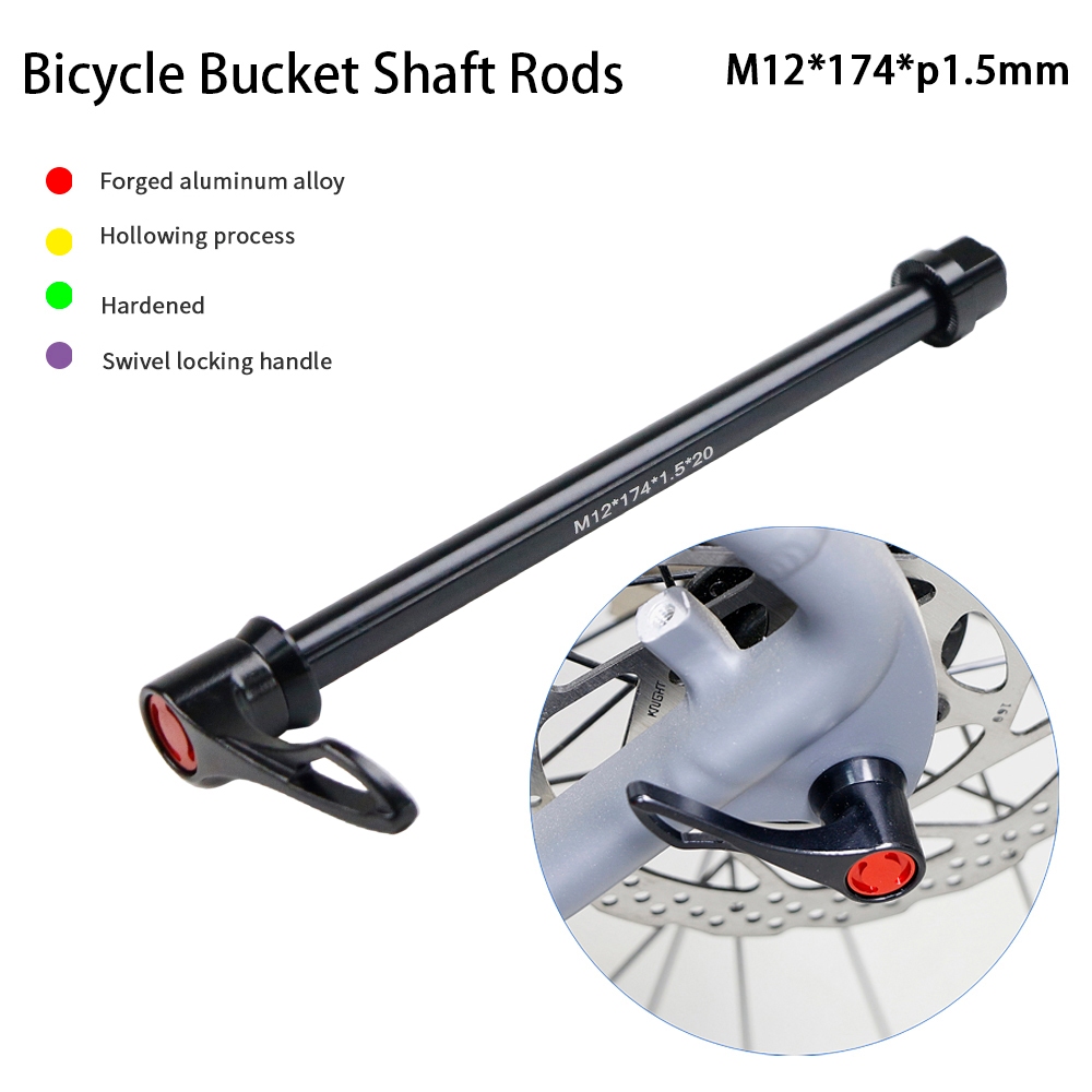 MTB Road Bike Thru Axle 12x142 Quick Release With Nut Barrel Rod Shaft ...