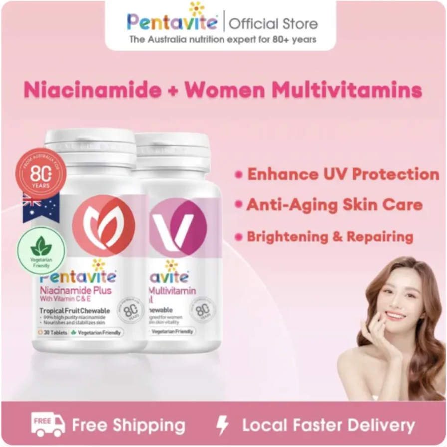 【Inner Glow Duo】Pentavite Women Multivitamin & Minerals (Pineapple) 30 ...