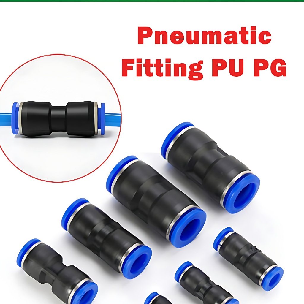 Pneumatic Fitting Air Hose Connector Union Straight Tube Push-in ...
