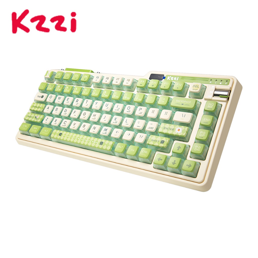 KZZI Kezhi K75 Pro+ Lemon Green Wireless Three-Mode Mechanical Keyboard ...