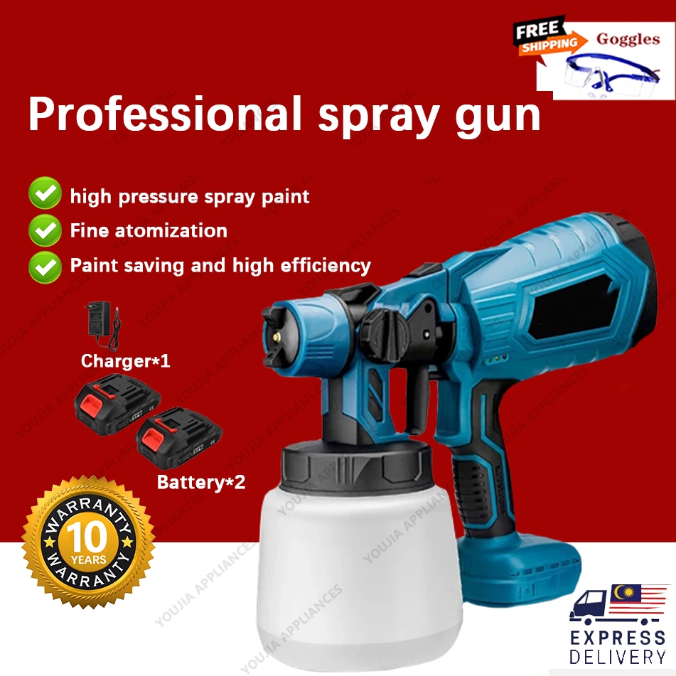 【10 years warranty 】wireless paint spray gun electric 1000ml high power ...