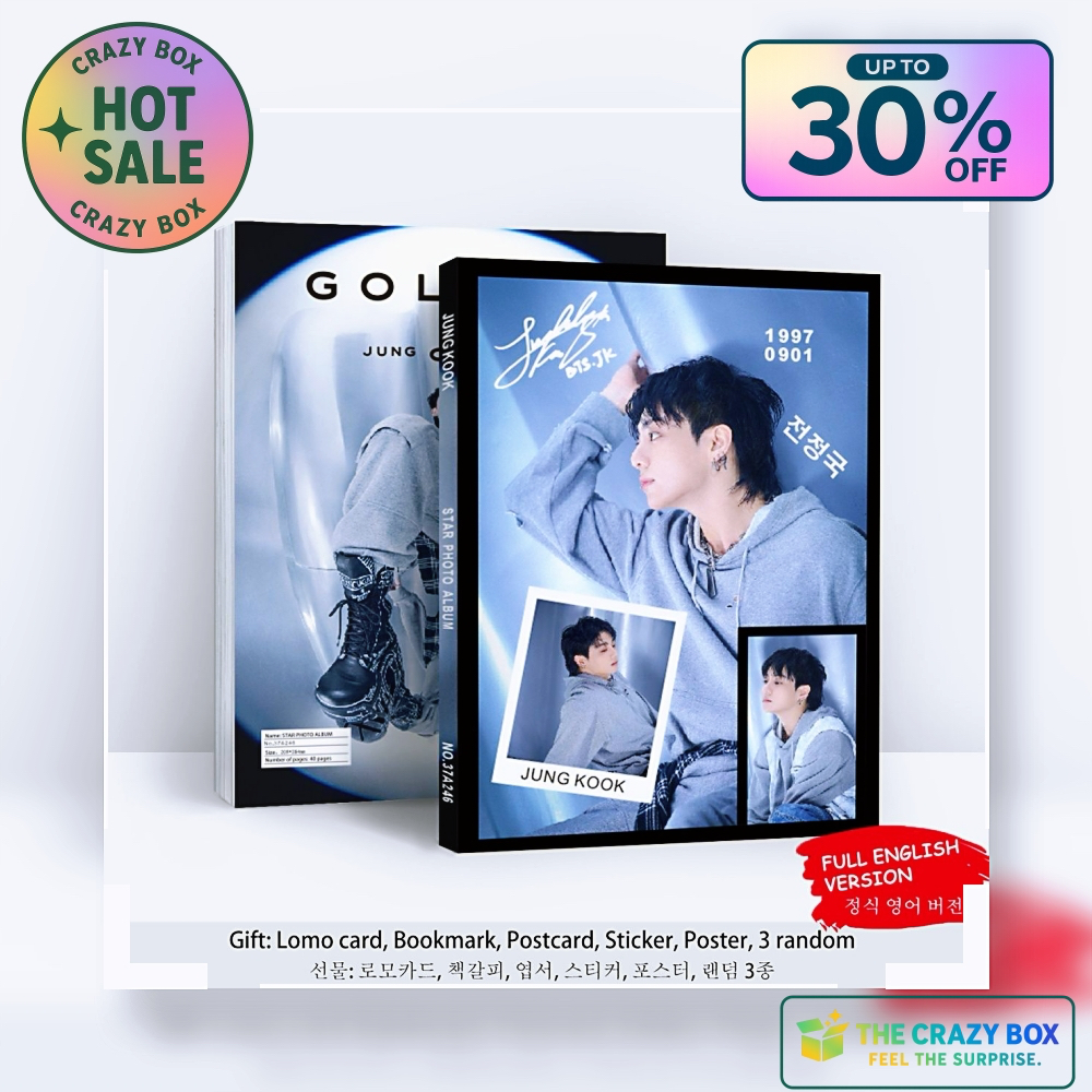 Jungkook GOLDEN Photobook 40P Solo Album Fanbook High Quality BTS Kpop ...