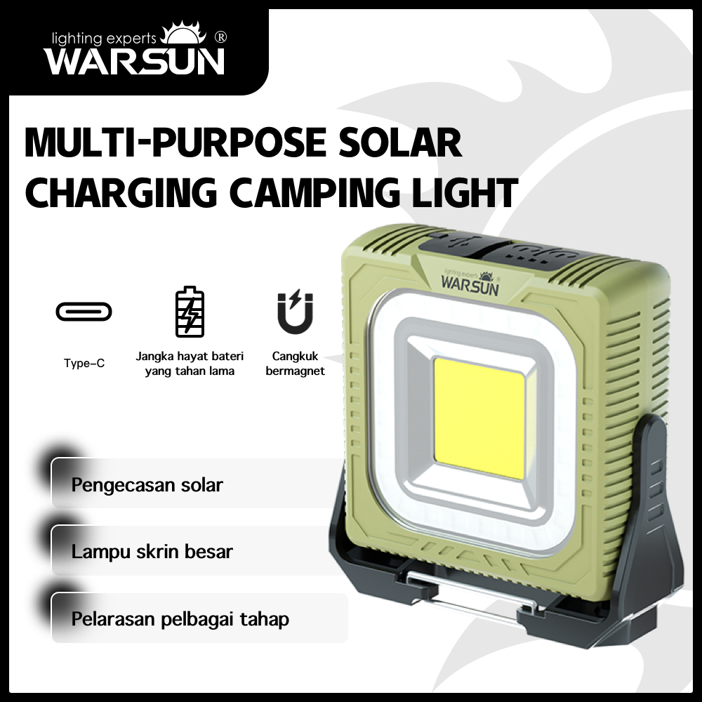 WARSUN G600-G Rechargeable Camping Work Light, Portable Magnetic ...