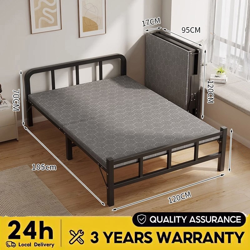 Foldable Bed Double/Single/Queen Adjustable Folding Bed with Cotton ...