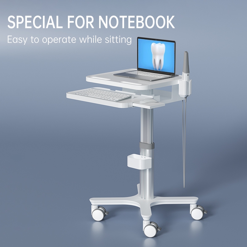 Dental oral scanning Cart trolley laptop stand with roller mobile oral ...