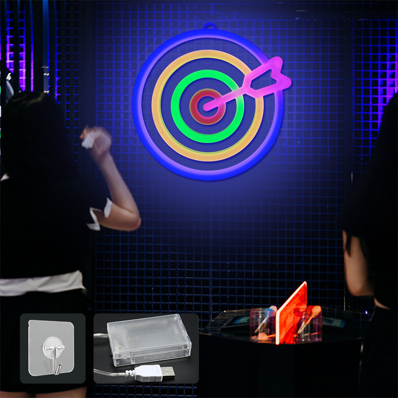 LED Luminous Dart Board Neon Lights Bar ktv Chessboard Room Wall ...