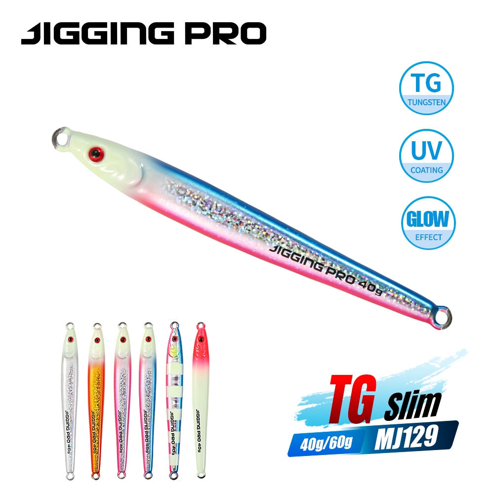 JIGGING PRO Tungsten Jig 40g 60g Fast Sinking Long Casting Metal Jig UV ...
