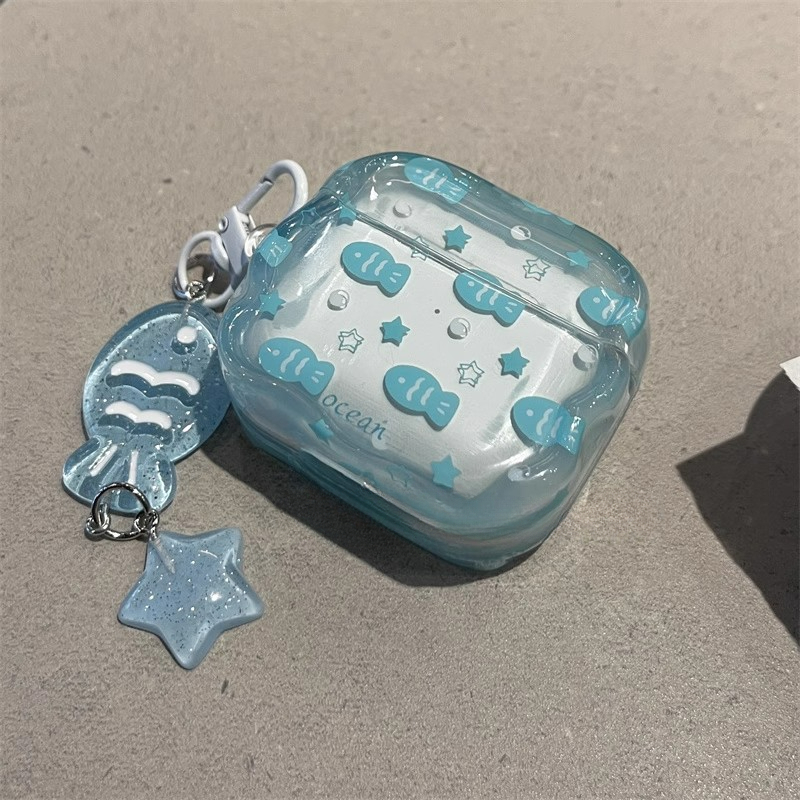 INS Cute Ocean Fish Star Pendant Case For Apple Airpods 1 2 Pro 3 Blue ...