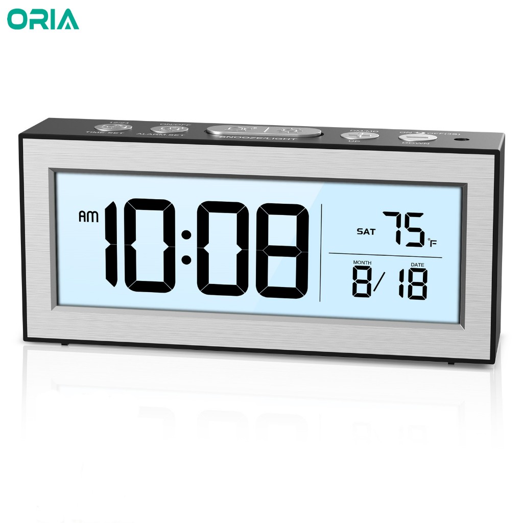 ORIA Digital Alarm Clock Battery Operated Desk Clock with LCD Screen ...