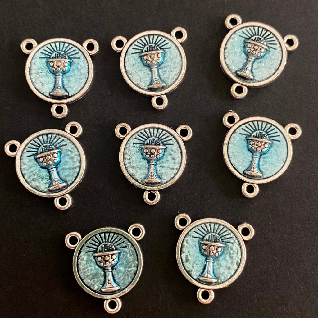 20pcs Triple Hole Rosary Center Connectors - First Communion Chalice ...