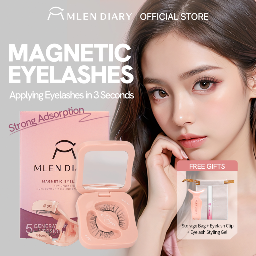 Mlen Diary Magnetic False Eyelashes No Glue Natural Look Lightweight ...