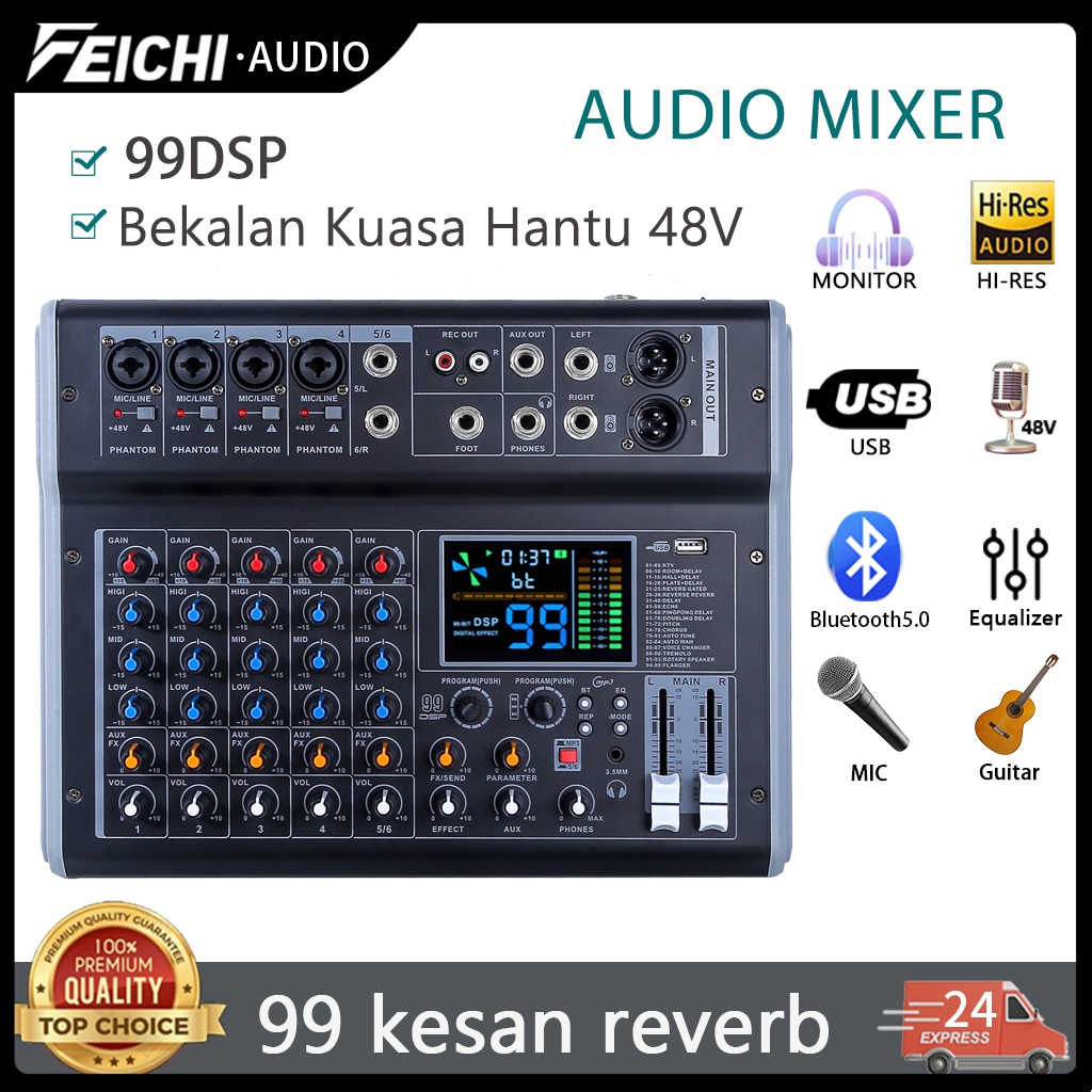 Professional Audio mixer Station Home KTV Bluetooth 99DSP Reverberation ...