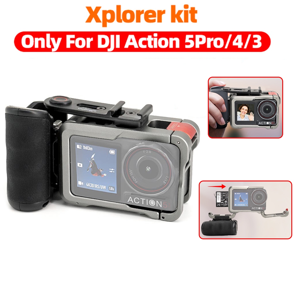 aMagisn Xplorer Grip Kit For DJI OSMO Action 5 Pro, 4, 3 Action Camera Street Photography ...