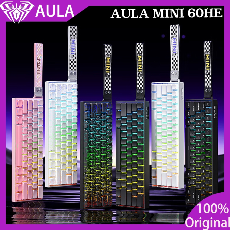 AULA MINI 60HE Magnetic Switch Mechanical Keyboard 8K Rate of Return Wireless Gaming Keyboard ...