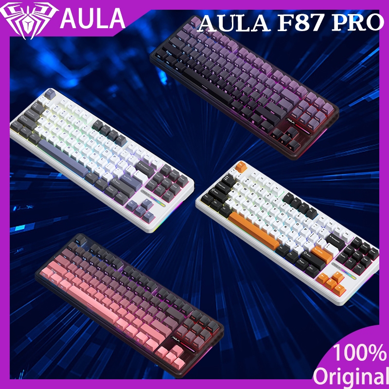 AULA F87 Pro Mechanical Keyboard 2.4G/USB/Bluetooth 3 Mode Wireless ...