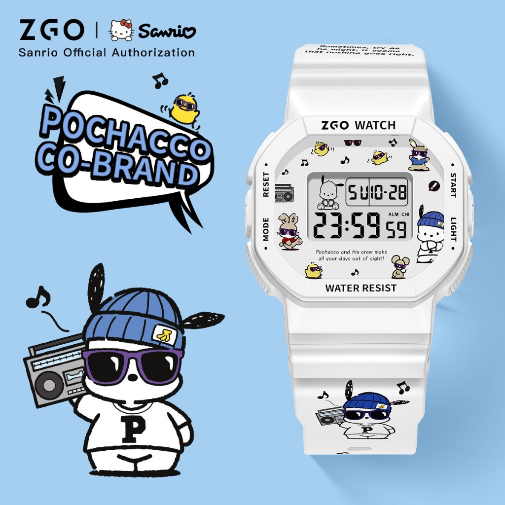 ZGO x Sanrio Pochacco Electronic Watch Children Students Cute Fashion ...