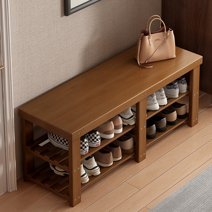 Shoe Rack Bench, 3-Tier Bamboo Shoe Storage Organizer, Entryway Bench ...