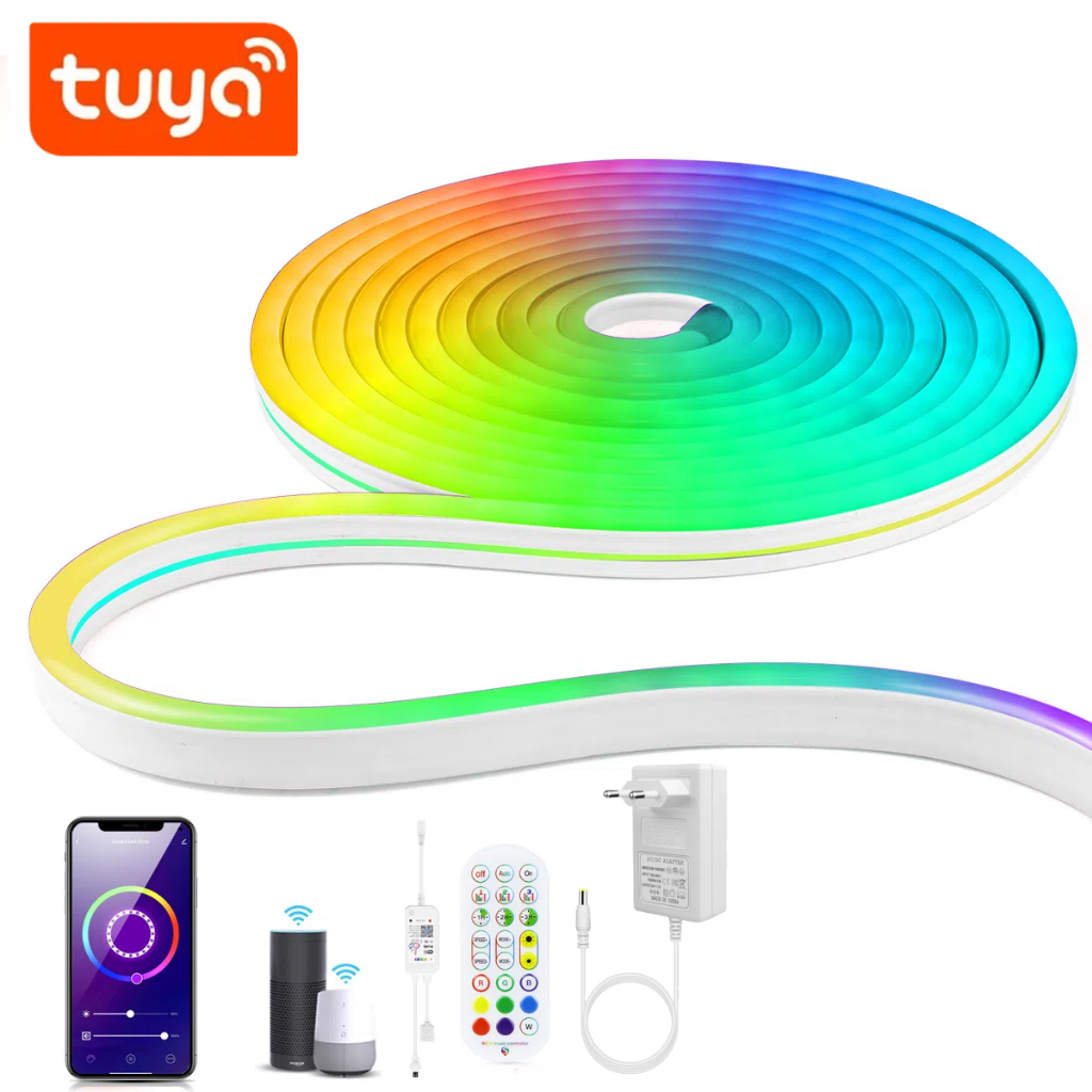 TUYA Smart RGB Neon LED Strip Light 220V EU Support Alexa Google ...