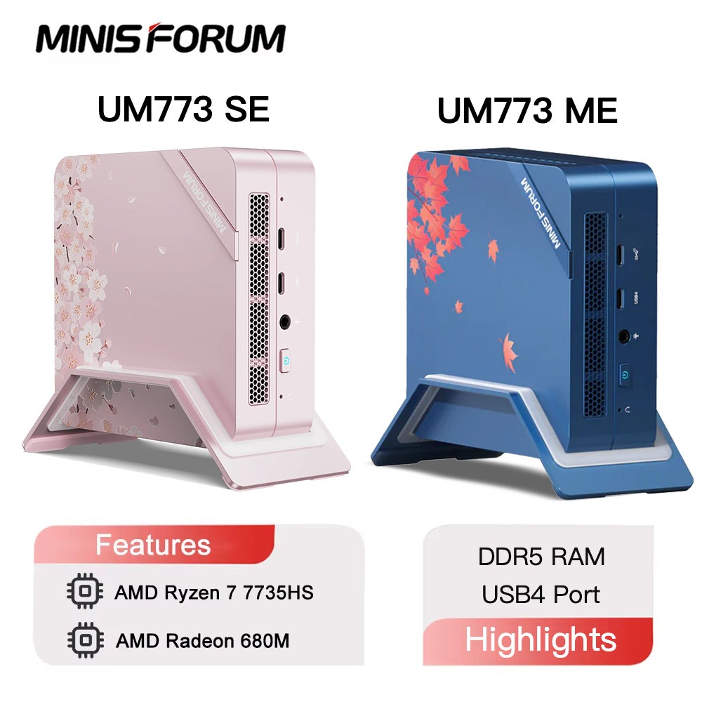 Minisforum UM773 SE/ME Mini PC AMD Ryzen 7 7735HS DDR5 USB4 Support EX ...