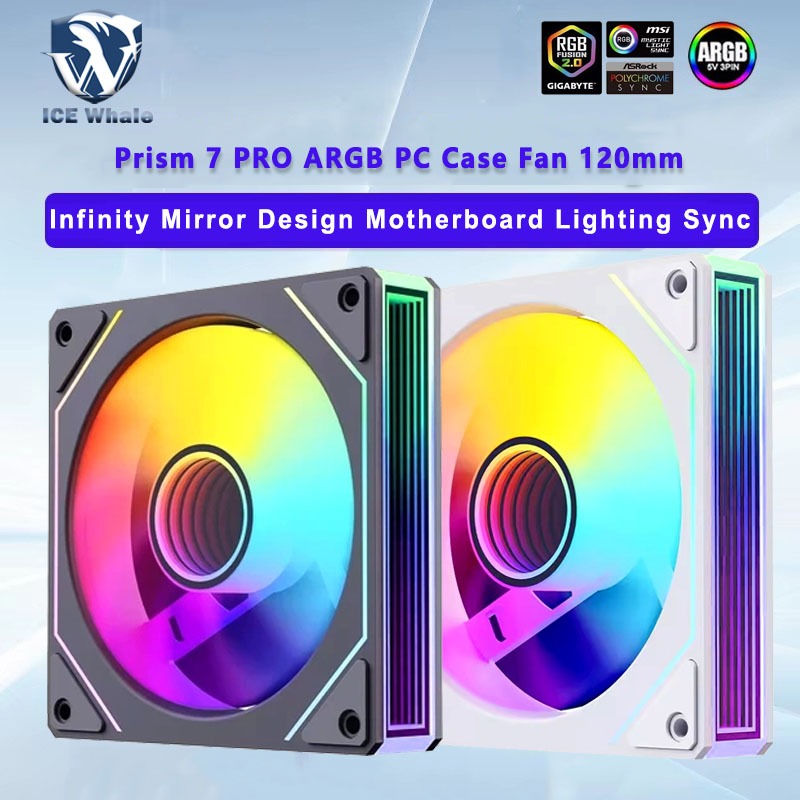 ICE Whale Prism 7 PRO ARGB PC Case Fan 120mm Infinity Mirror Design ...