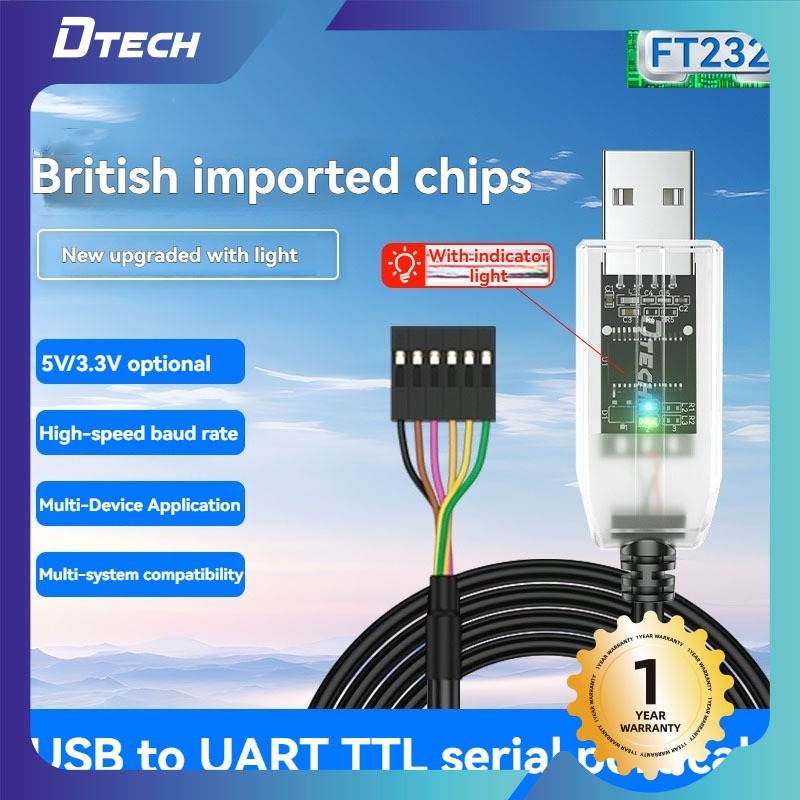 DTECH USB To TTL Serial Adapter FTDI 3.3V/5V Testing Cable Suitable For ...