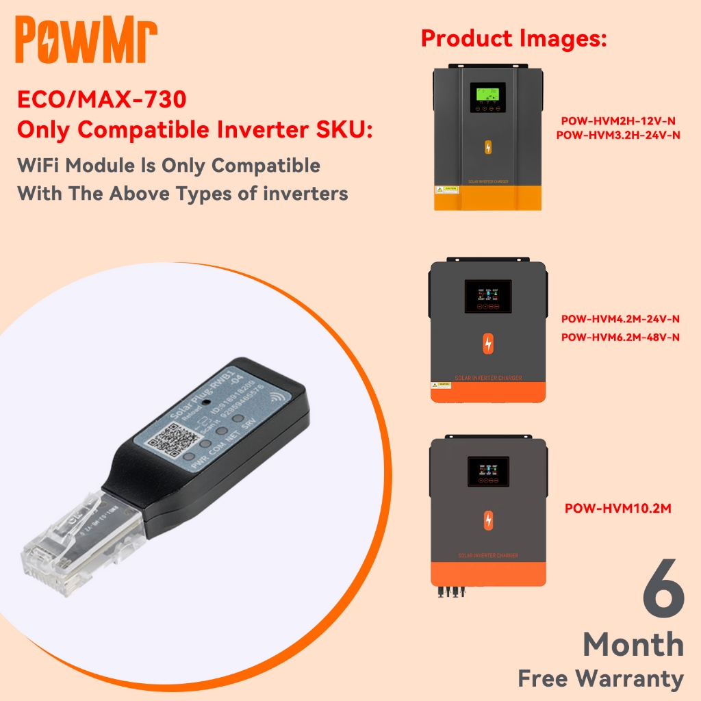PowMr Wireless ECO/MAX-730 Module Device With RS232 Remote Monitoring ...