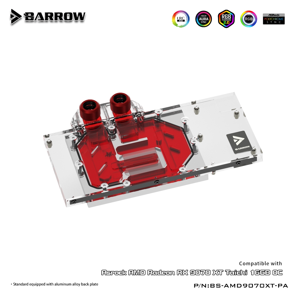 Barrow full coverage GPU Water Block for ASRock RX 9070 XT Taichi OC ...