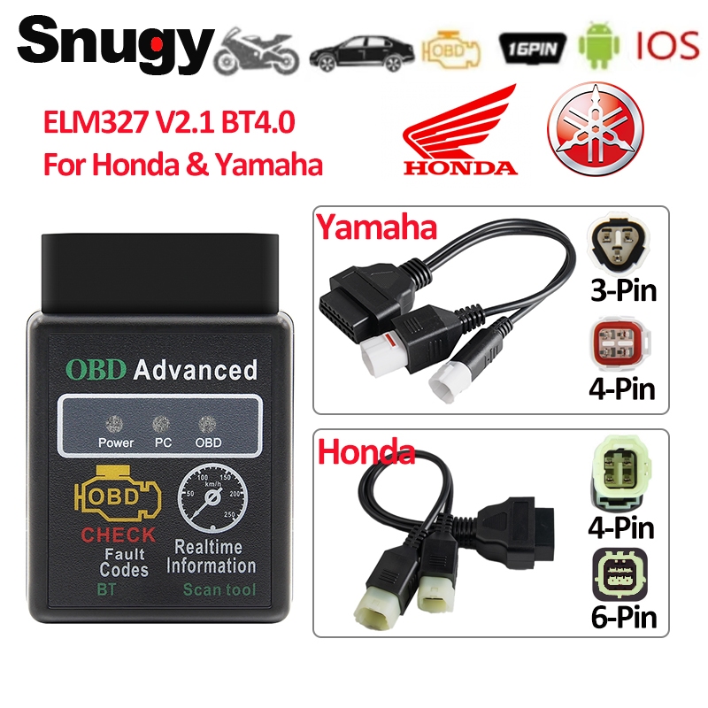ELM327 V2.1 Bluetooth Torque for Android for Yamaha y15 3PIN To 16PIN ...