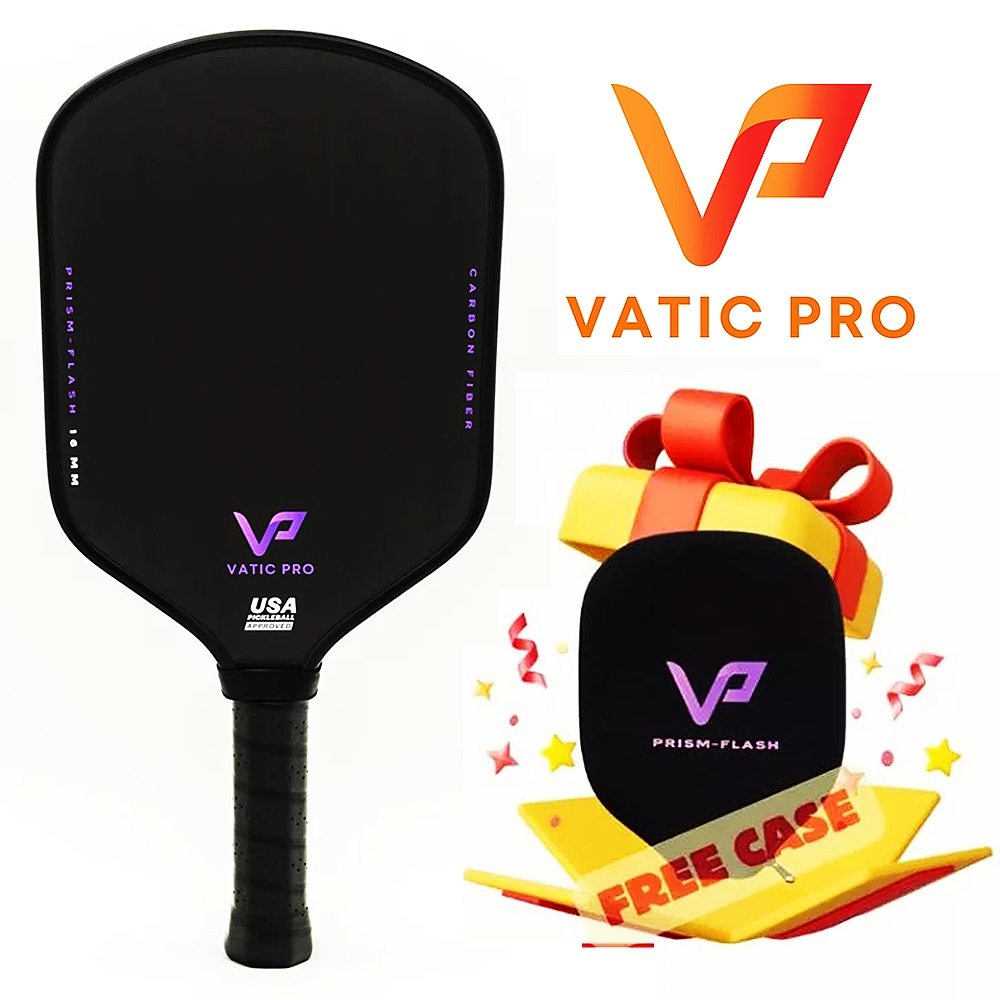 Vatic Pro Prism Flash Pickleball Paddle Carbon Fibre 16mm Includes Paddle Cover, USAPA Approved ...