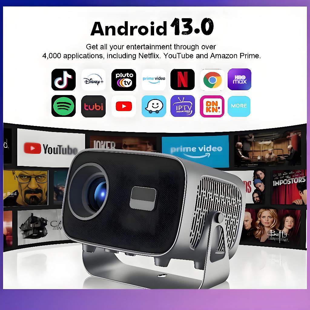 4K Projector 360° Flip Smart Projector Full HD 1080P Home Theater ...