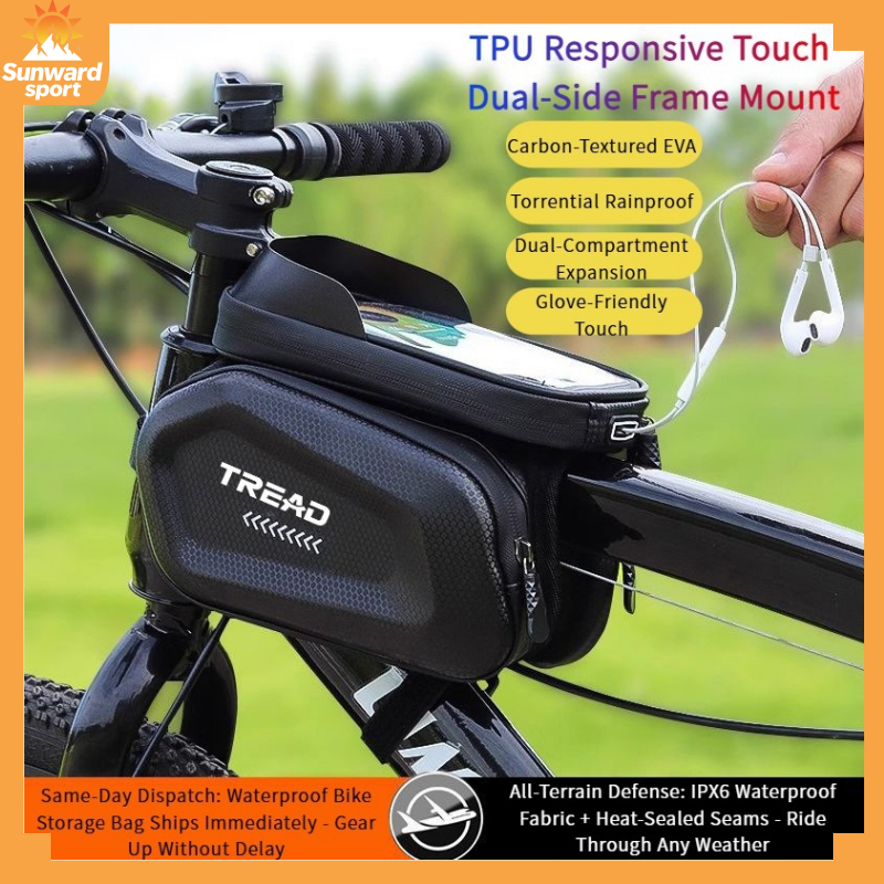 【MY Delivery】2L Bike Frame Front Top Tube Bag Waterproof Cycling Bag 7 ...