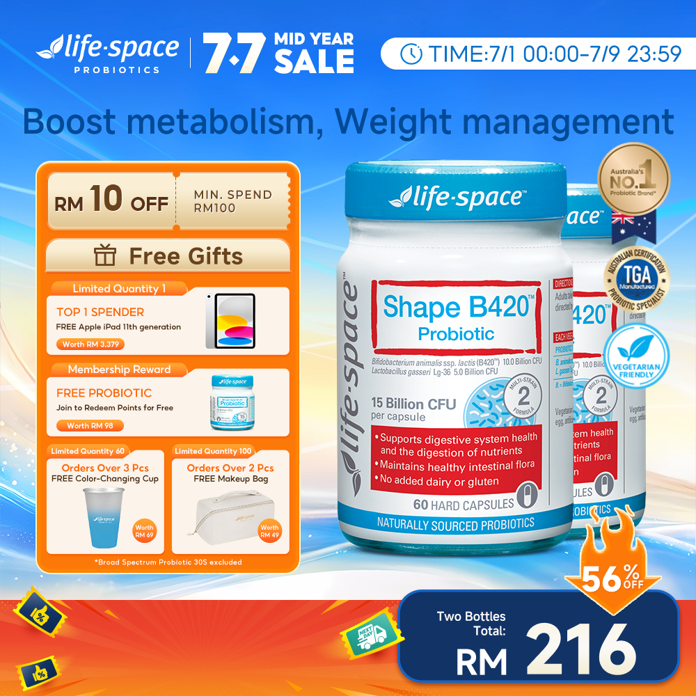 [Bundle Set] Life Space Probiotic B420 Supplement Promotes Metabolism ...