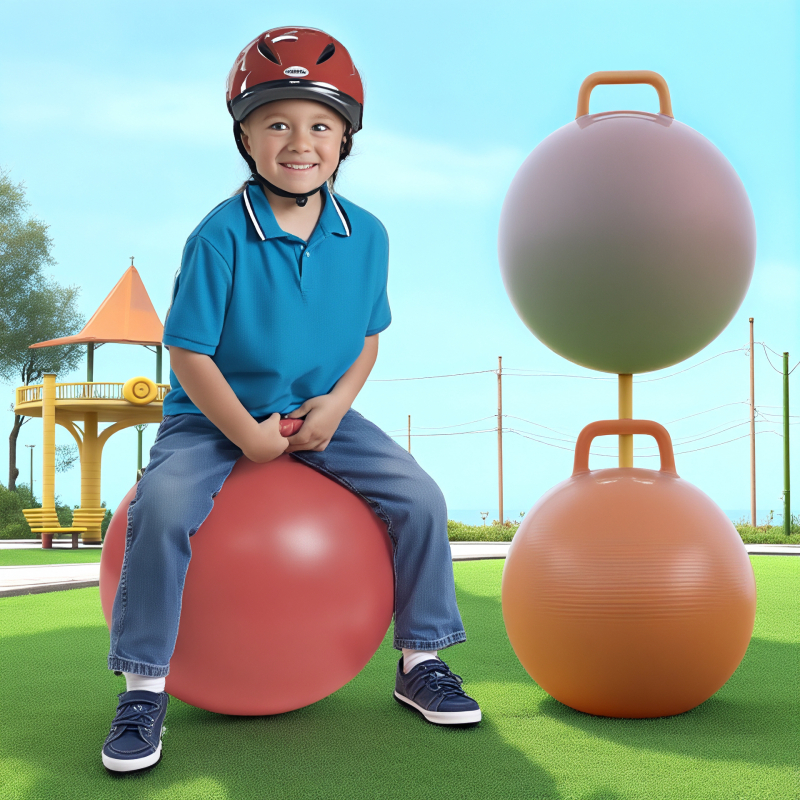 Hoppity Hop Ball Bouncy Exercise Ball Eco-Friendly PVC with Handles for ...