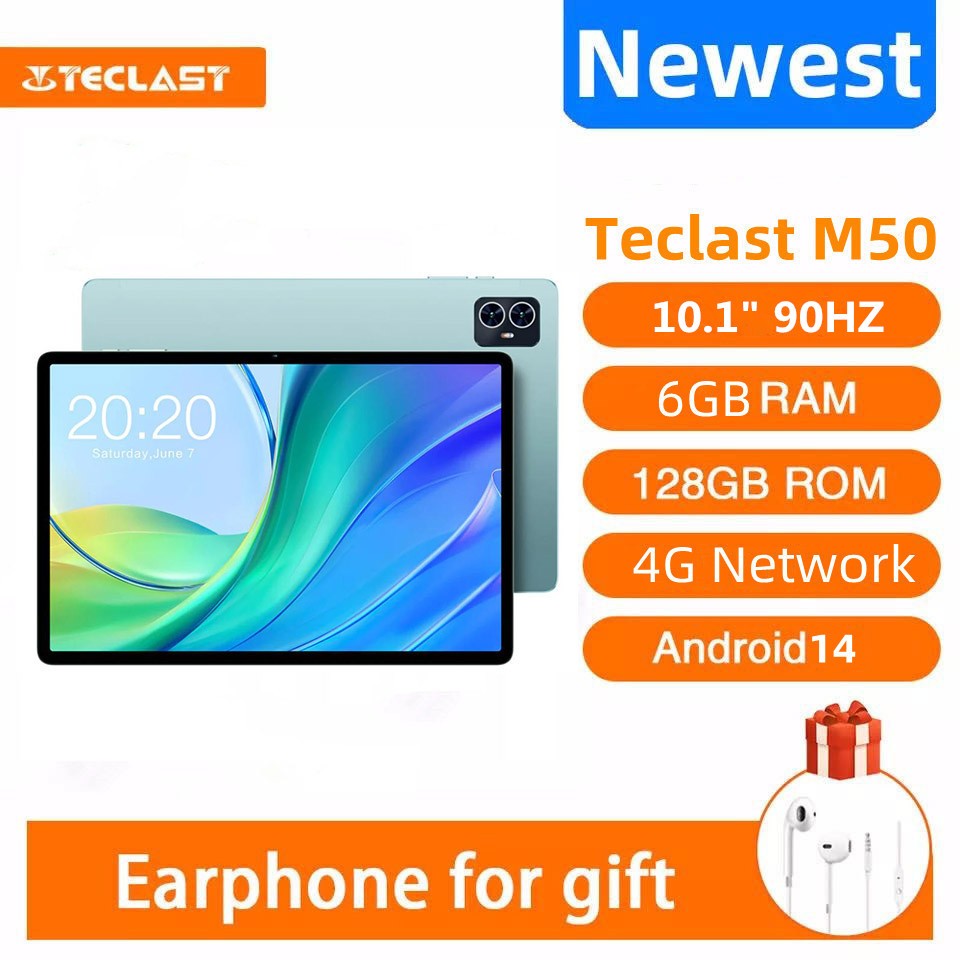 Teclast M50 Tablet Android 14 T606 6GB RAM 128GB ROM 10.1" Tablets PC Incell Fully Laminated ...