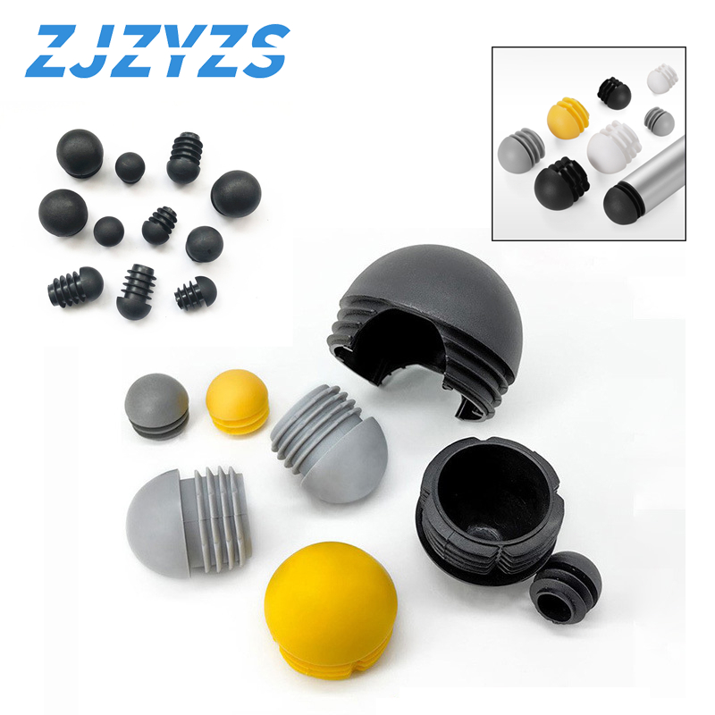 Domed Round Plastic Black Blanking End Caps Tube Pipe Inserts Plug ...