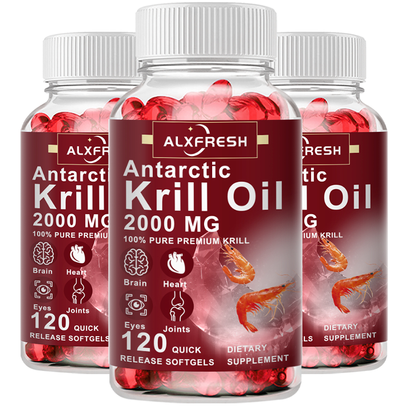 Antarctic Krill Oil 2000 mg Capsules 3X Strength Rich in Omega-3 EPA ...