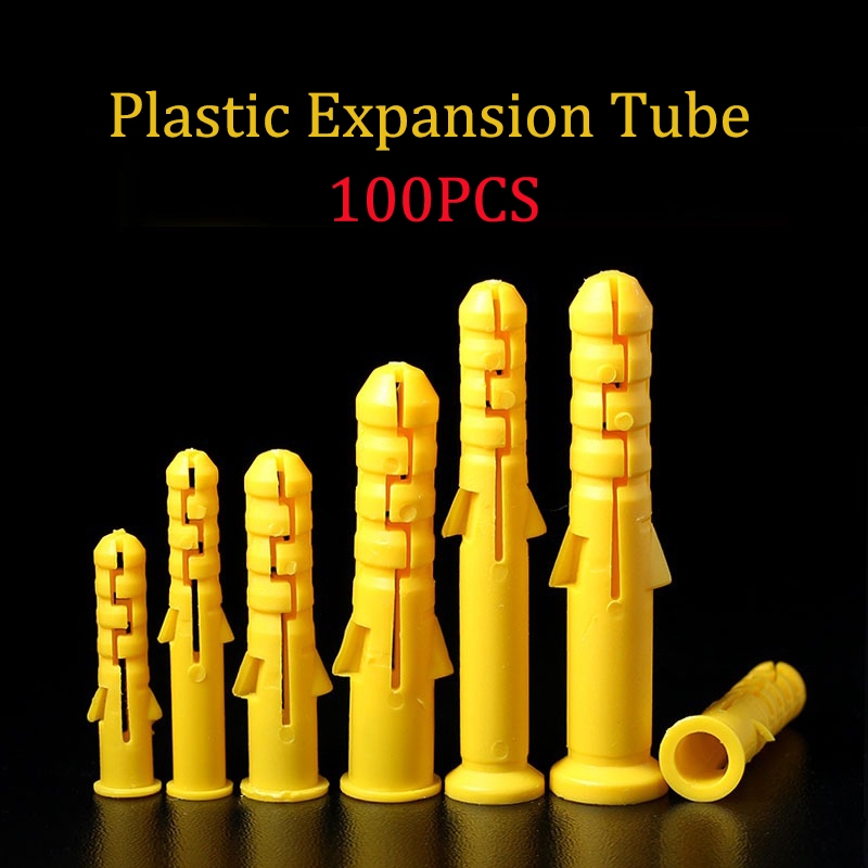100PCS Plastic Expansion Tube Expansion Screw Plug Expansion Plug ...