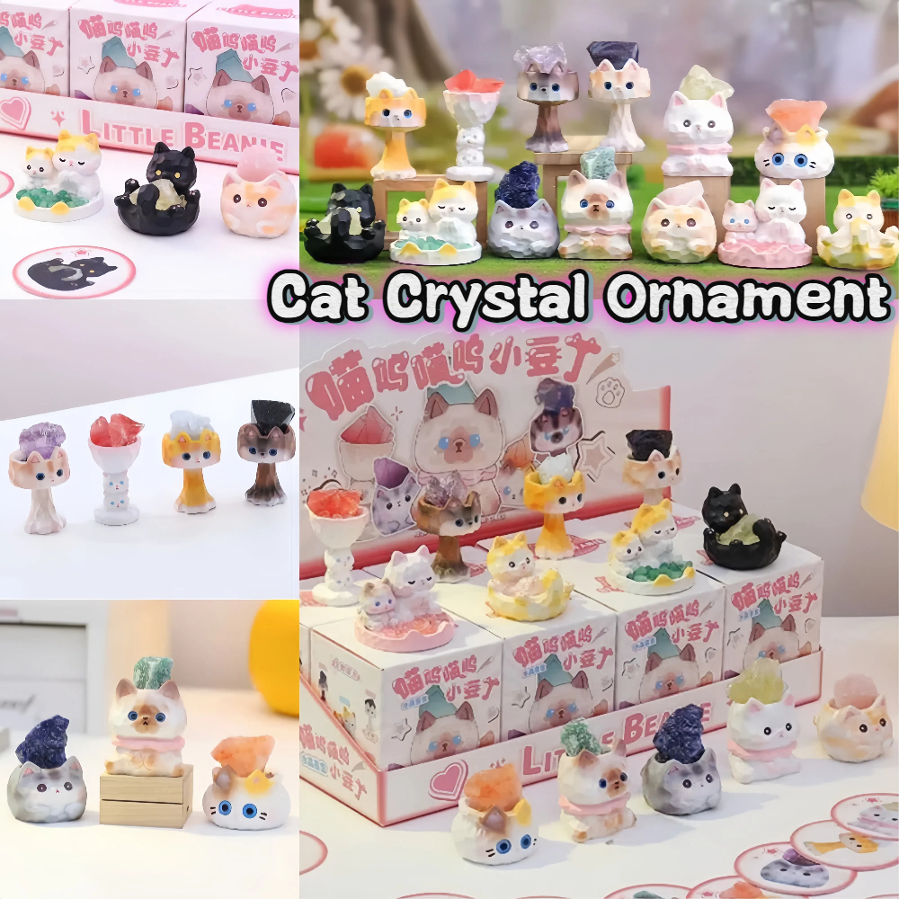 Cat Crystal Blind Box | Cute Animals Model Desktop Ornament Office ...
