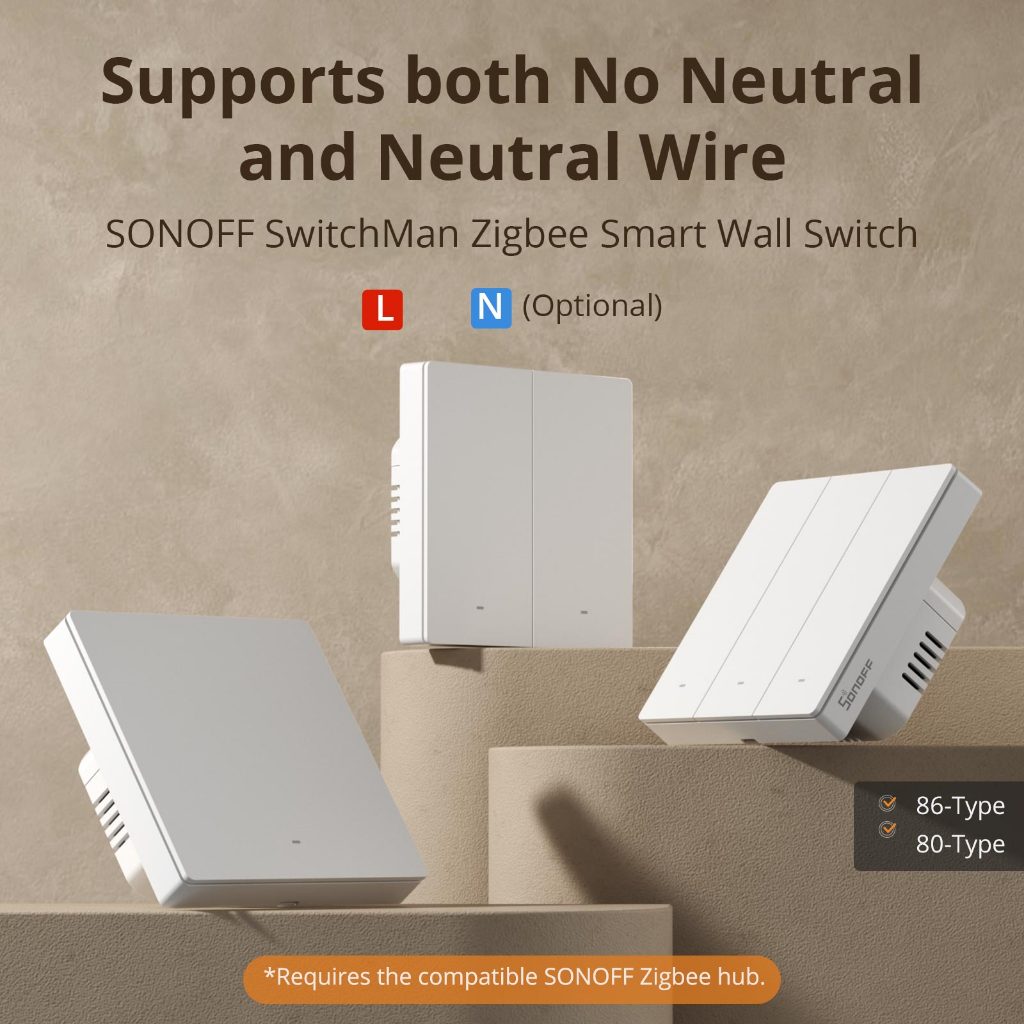 SONOFF ZBM5 80/86 Type SwitchMan Zigbee Smart Wall Switch Supports Both ...