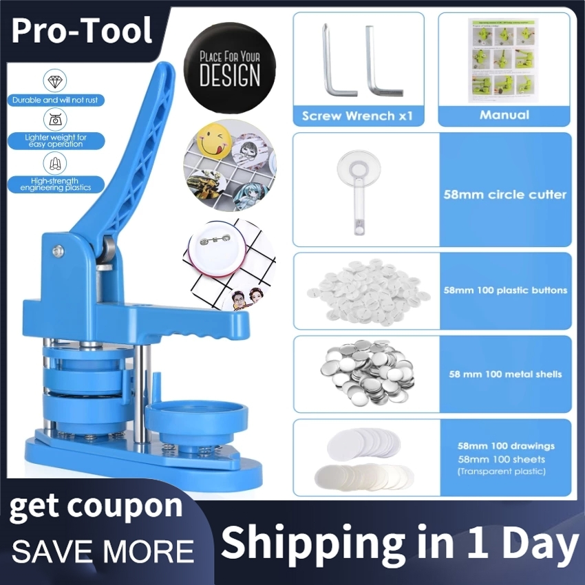 ⭐Local Warehouse+COD⭐ Button Maker Machine Installation-Free 58mm DIY ...